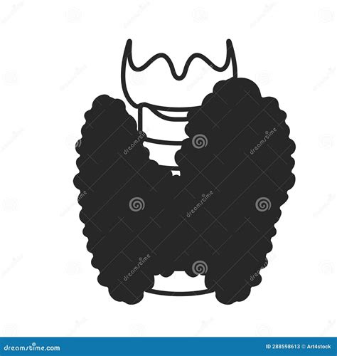 Thyroid Gland With Goiter Body Organ Outline Icon Stock Vector Illustration Of Disorder