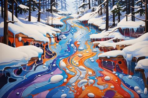 Premium Ai Image Ski Trail Patterns Generative Ai