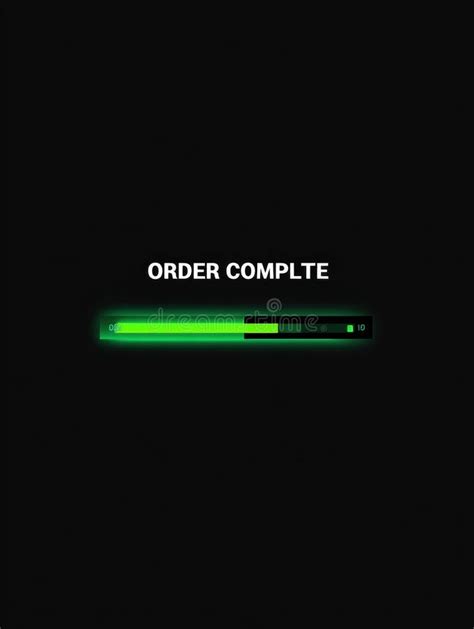 Progress Bar Indicating Successful Completion Of An Order In A Glowing