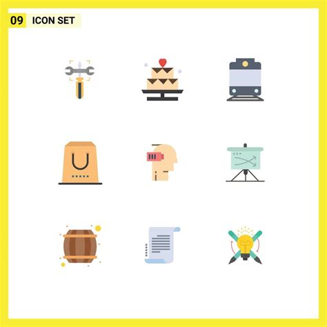 Conjunto De 9 9 Moderno Ui íconos Símbolos Señales Para Bajo Batería Ferrocarril Compra Mi