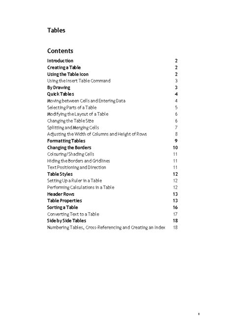 inserting tables applications of information and communication