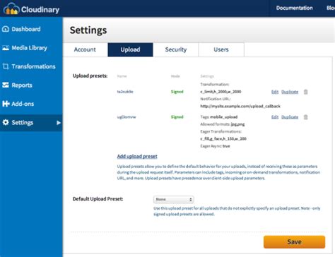 central control for image upload and post upload actions