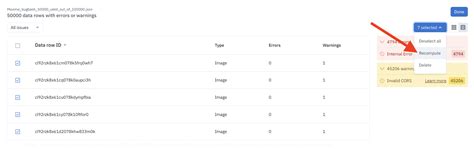 processing issues errors and warnings