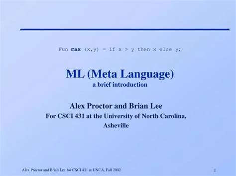 ppt ml meta language a brief introduction powerpoint presentation