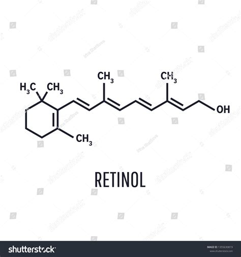 Vitamin Retinol Molecule Skeletal Formula Retinol Stock Vector Royalty