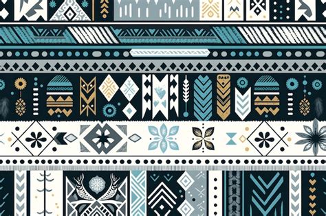 Premium Photo A Seamless Pattern With Tribal Patterns