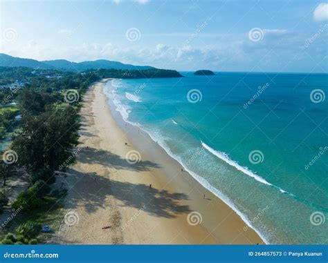 Aerial View Of Amazing Beach With People Relax On The Beach Sea