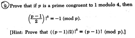 solved 9 prove that if p is a prime congruent to 1 modulo