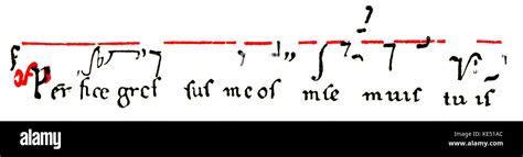 Neume Notation Of The 10th Century The Coloured Line Fixes The
