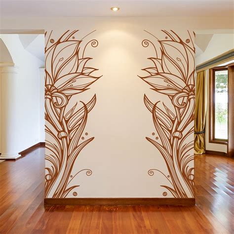 Large Lotus Flower Coming Out Of The Side Of The Wall Decal Sticker