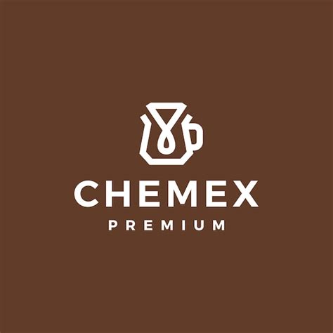 Chemex 커피 드립퍼 종이 필터 로고 벡터 아이콘 그림 프리미엄 벡터