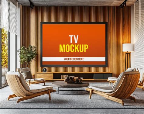 Realistic Tv Mockup Device Uiux Mockup For Presentation Template