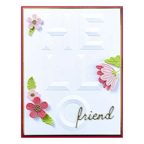 Spellbinders 3d Embossing Folders Beveled Hello A2 Cardfront