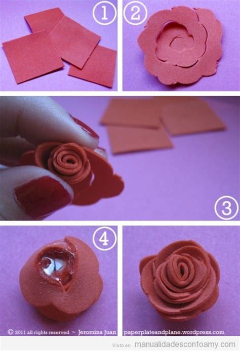 Tutorial Paso A Paso Para Hacer Rosas De Goma Eva Manualidades Con Foamy