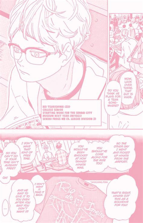Tsukishima Timeskip Panel Haikyuu Manga Haikyuu Pink
