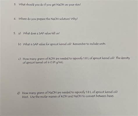 Solved What Should You Do If You Get NaOH On Your Skin Chegg Com
