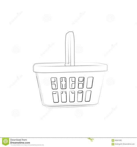 Shopping Basket Isolated On White Background Stock Illustration