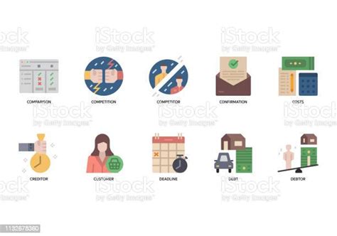 비즈니스 아이콘 세트 고객에 대한 스톡 벡터 아트 및 기타 이미지 고객 금융 마감일 Istock