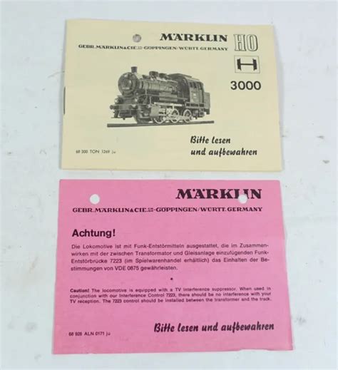 MÄRKLIN 3000 DAMPFLOK BR 89 Anleitung H0 Betriebsanleitung manual 12 69