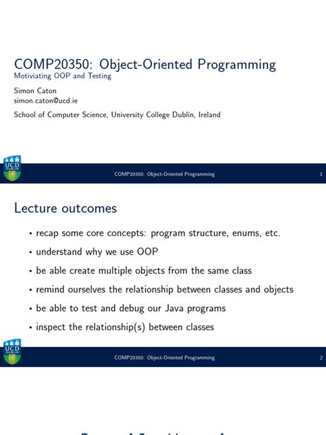 Comp20350 Oop And Unit Testing Pdf