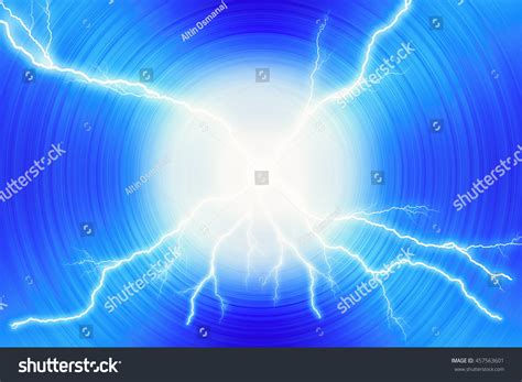 Lightning Vortex Background White Blue Abstract Stock Illustration