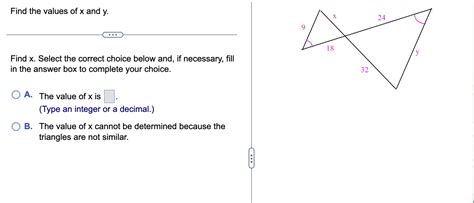 Solved Find The Values Of X And Y Find X Select The Chegg