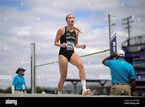 Wake Forests Emma Soderstrom Reacts After Clearing The Bar In The Womens High Jump At The East