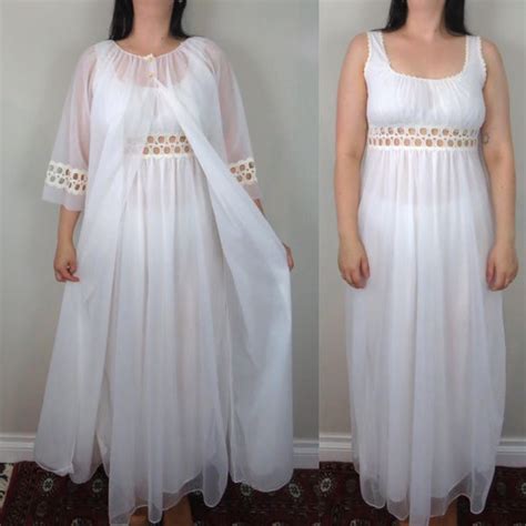 Sheer Nightgown Negligee Etsy