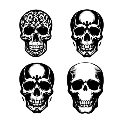 Premium Vector Skull Silhouette Vector Art Illustration