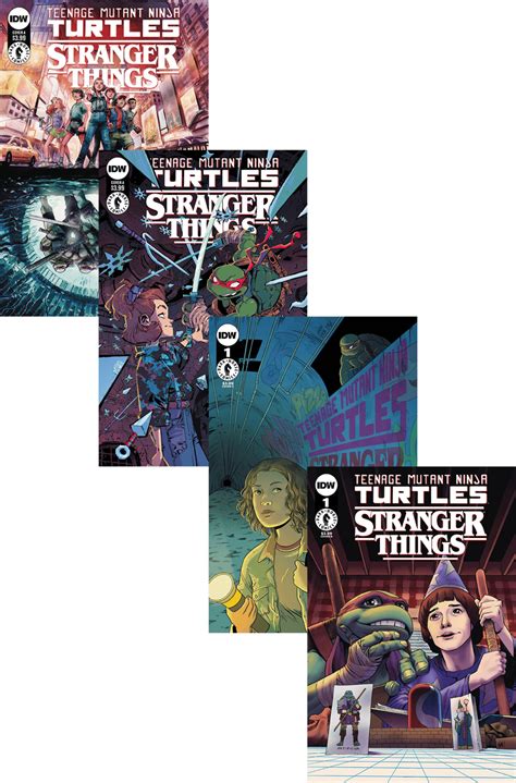 TMNT Stranger Things 01 Covers A B C D IDW TMNT A Collection