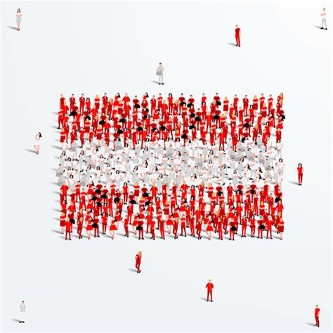 Premium Vector Australia Map And Flag A Large Group Of People In