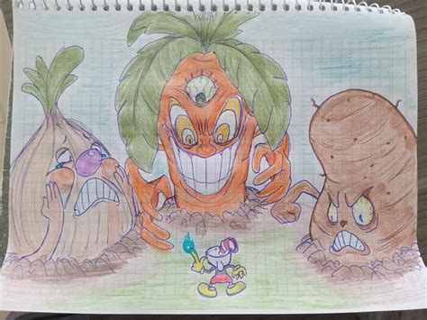 Root Pack Fan Art First Time Drawing Cuphead Rcuphead