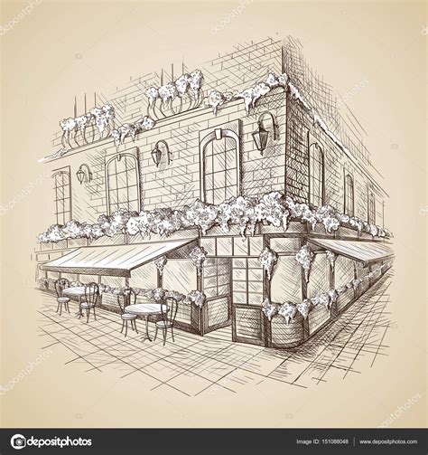 Cafe Sketch Vector Illustration Stock Vector Image By Vectorgoods Gmail