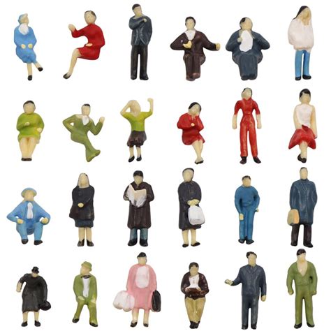 24pcs 48pcs 72pcs Ho Scale 1 87 Seated Standing Pe Grandado