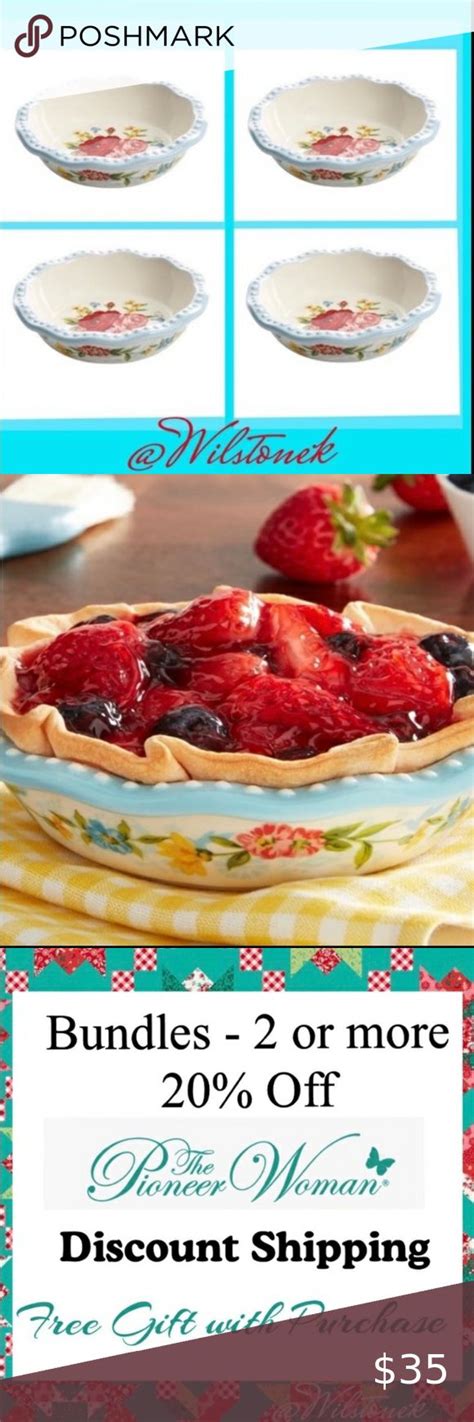 The Pioneer Woman Sweet Rose Mini Pie Pans Set Of 4 💕free T With