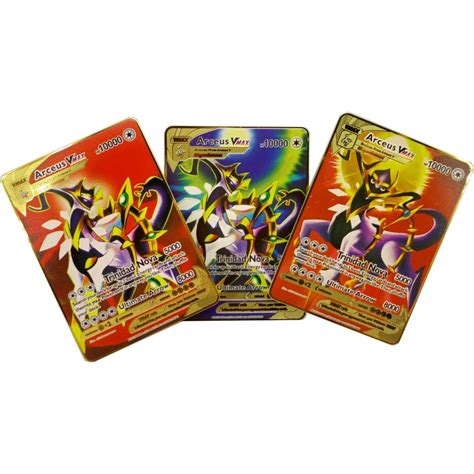 Carta Pokemon De Metal Arceus Vmax 10000hp No Brasil Shopee Brasil