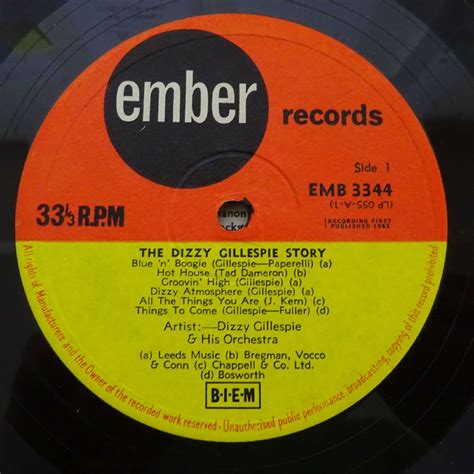 14020406 Uk盤フリップバックコーティング Dizzy Gillespie And His Orchestra The Dizzy Gillespie Storyジャズ一般