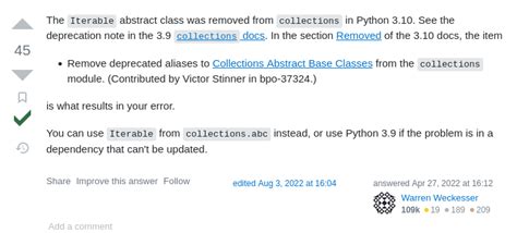 报错importerror Cannot Import Name Iterable From Collections In