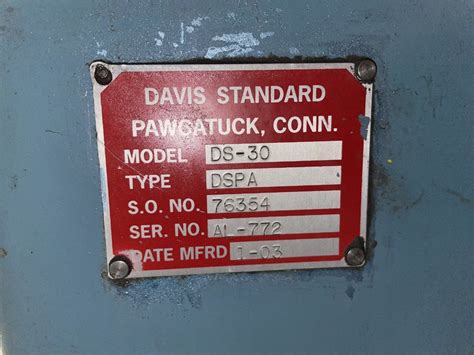 30 Davis Standard Extruder 241 Ld 40 Hp Ac Motor Plastic