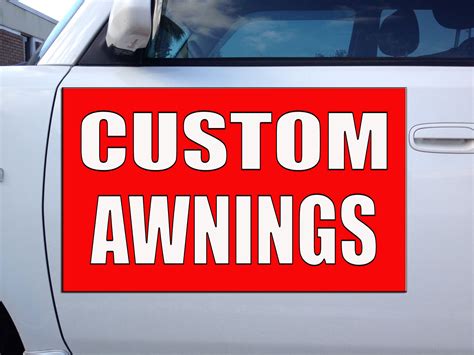 Custom Awnings Red Home Remodeling Corrugated Car Door Magnet Sign Qty