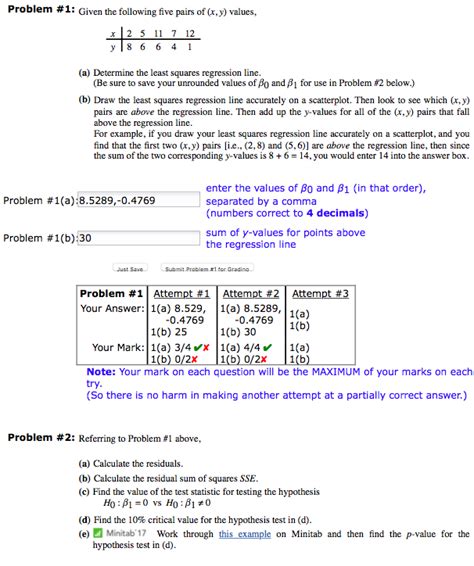 Solved Problem Given The Following Five Pairs Of X Y Chegg Com