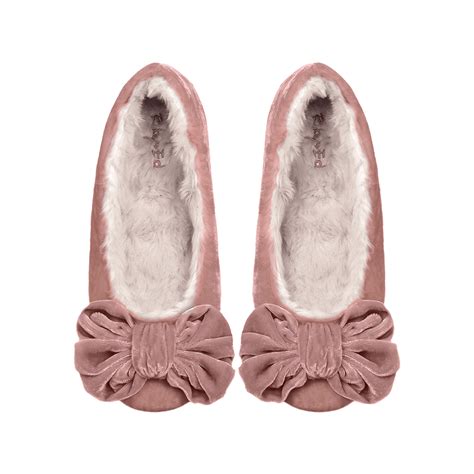 Ruby And Ed Peony Velvet Ballerina Womens Slippers Oandc Butcher