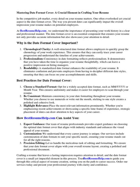 Date Format Cover Letter Pdf Résumé Recruitment
