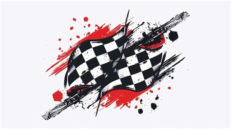 Checkered Flag Symbol Isolated On Blank Backdrop Depicting A