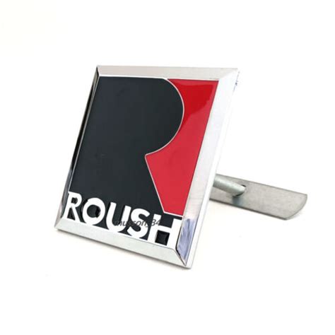 Chrome Square Roush Front Hood Grille Emblem 3d Metal Decal For Mustang