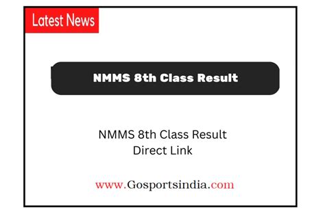 Nmms 8th Class Result 2023nmms Result State Wise 2023