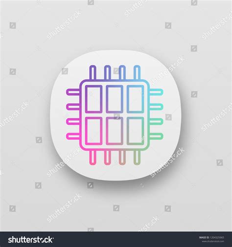 Six Core Processor App Icon Uiux Stock Vector Royalty Free 1204325965