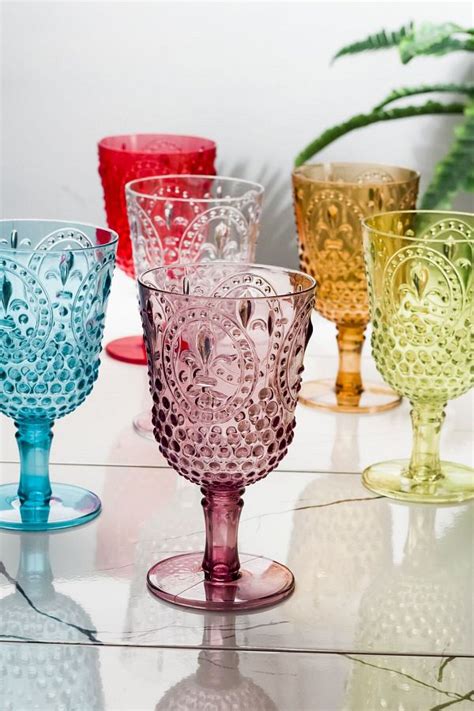 Depa Acrylic Colored 6 Piece Glass And Water Soft Drink Coffee Side Cup