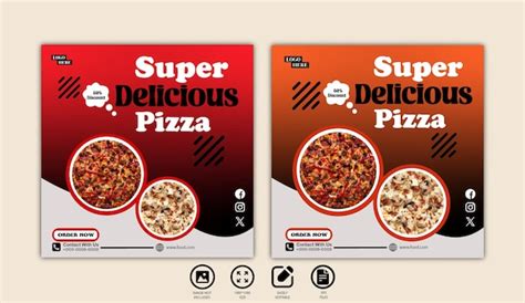 음식 메뉴 슈퍼 맛있는 피자 소셜 미디어 게시물 템플릿 프리미엄 벡터 음식 메뉴 슈퍼 맛있는 피자 소셜 미디어 게시물 템플릿 프리미엄 벡터