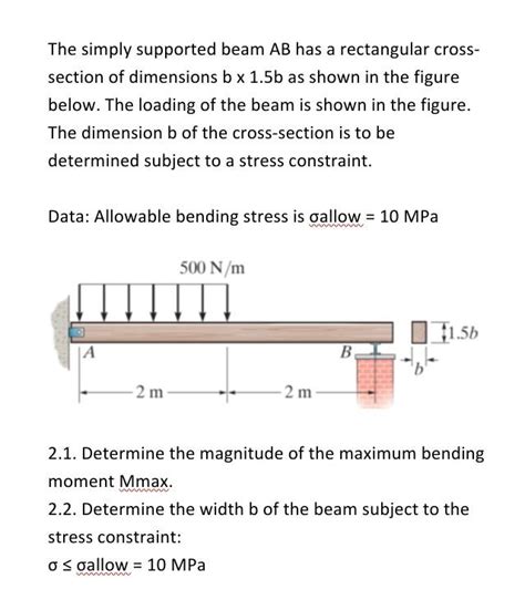 Solved The Simply Supported Beam Ab Has A Rectangular Cross